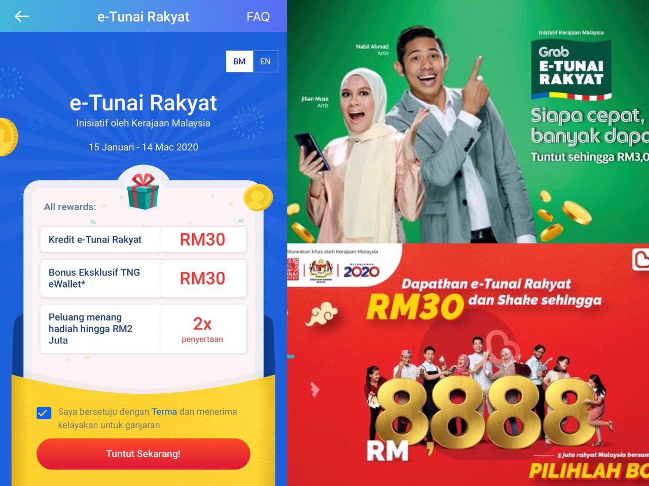 E-dompet manakah pilihan terbaik untuk menebus e-Tunai Rakyat RM30? - TechNave BM