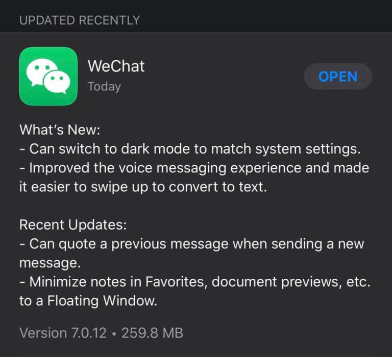 WeChat 'dark mode' untuk iOS tersedia, akan datang untuk pengguna ...