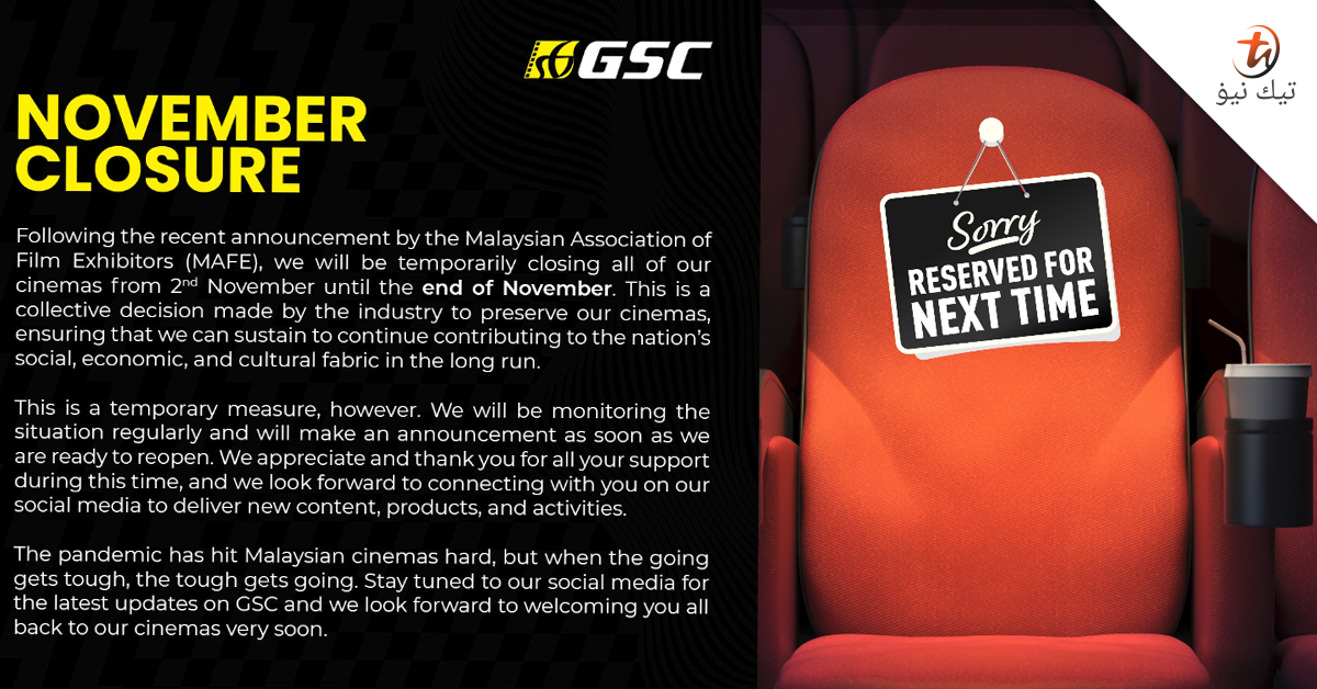 Panggung wayang GSC, TGV di seluruh Malaysia ditutup sementara bermula ...