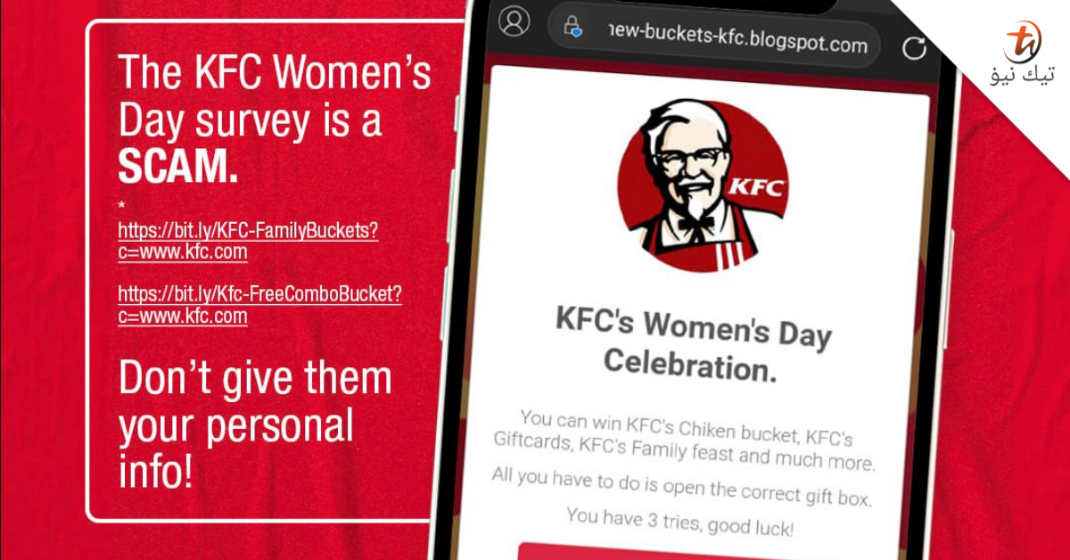Hati-hati dengan "scam" KFC sempena sambutan Hari Wanita Sedunia ...