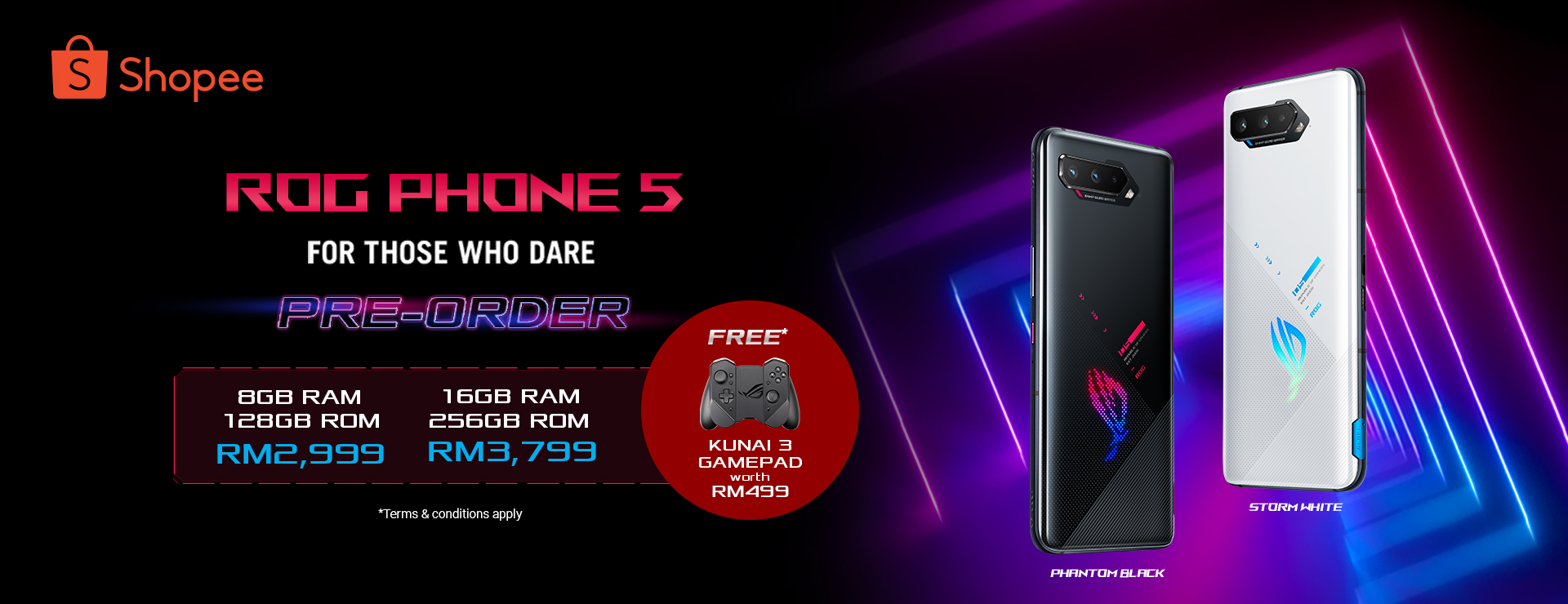 Pra-tempahan ASUS ROG Phone 5 di Shopee bermula 19 Mac, percuma Kunai 3 ...