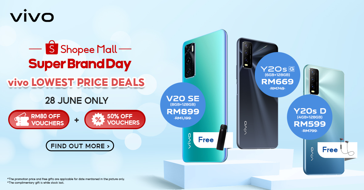 vivo Malaysia anjurkan promosi Shopee Super Brand Day bermula 27 Jun, diskaun sehingga 77% ...
