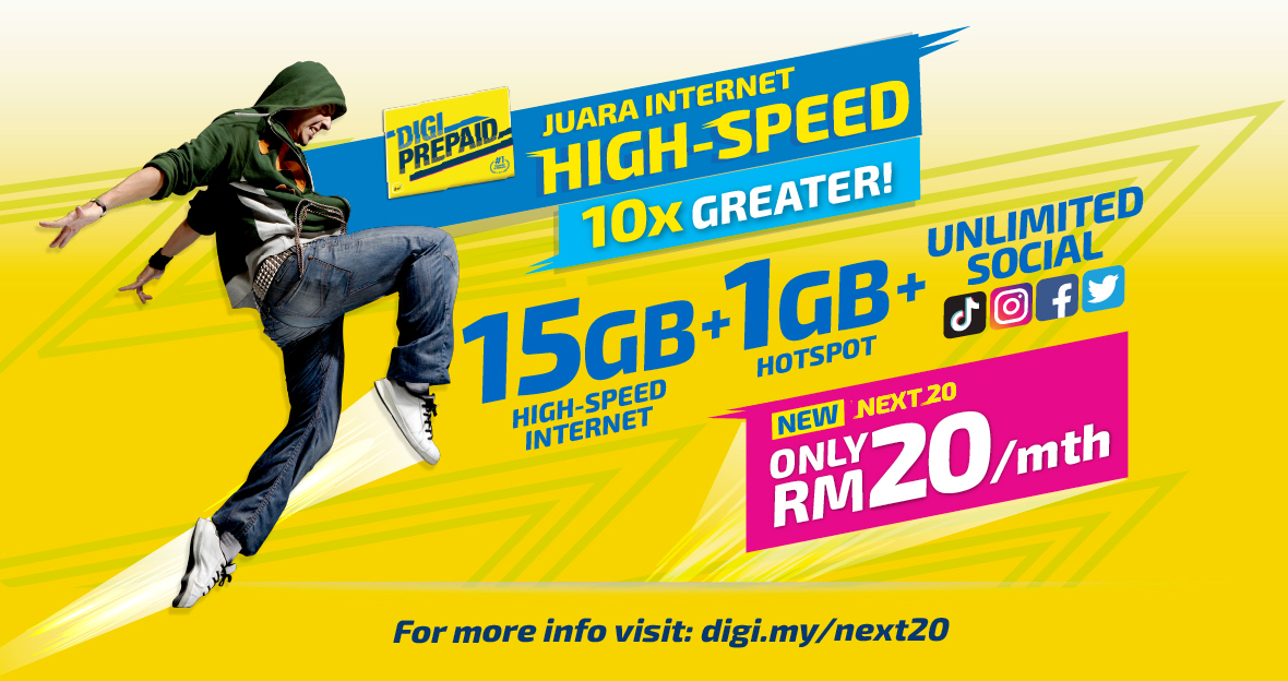Digi lancarkan Prabayar NEXT20 baharu serendah RM20 dan promosi ...