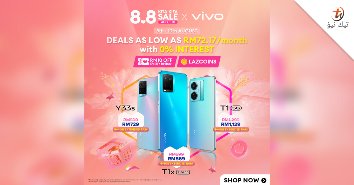 vivo Malaysia anjurkan promosi pada 8 Ogos 2022, diskaun telefon pintar sehingga RM2,090 ...