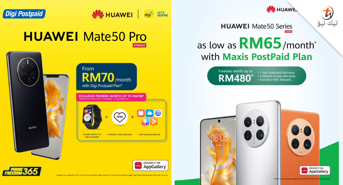 Siri HUAWEI Mate 50 keluaran Malaysia, serendah RM65/bulan melalui ...