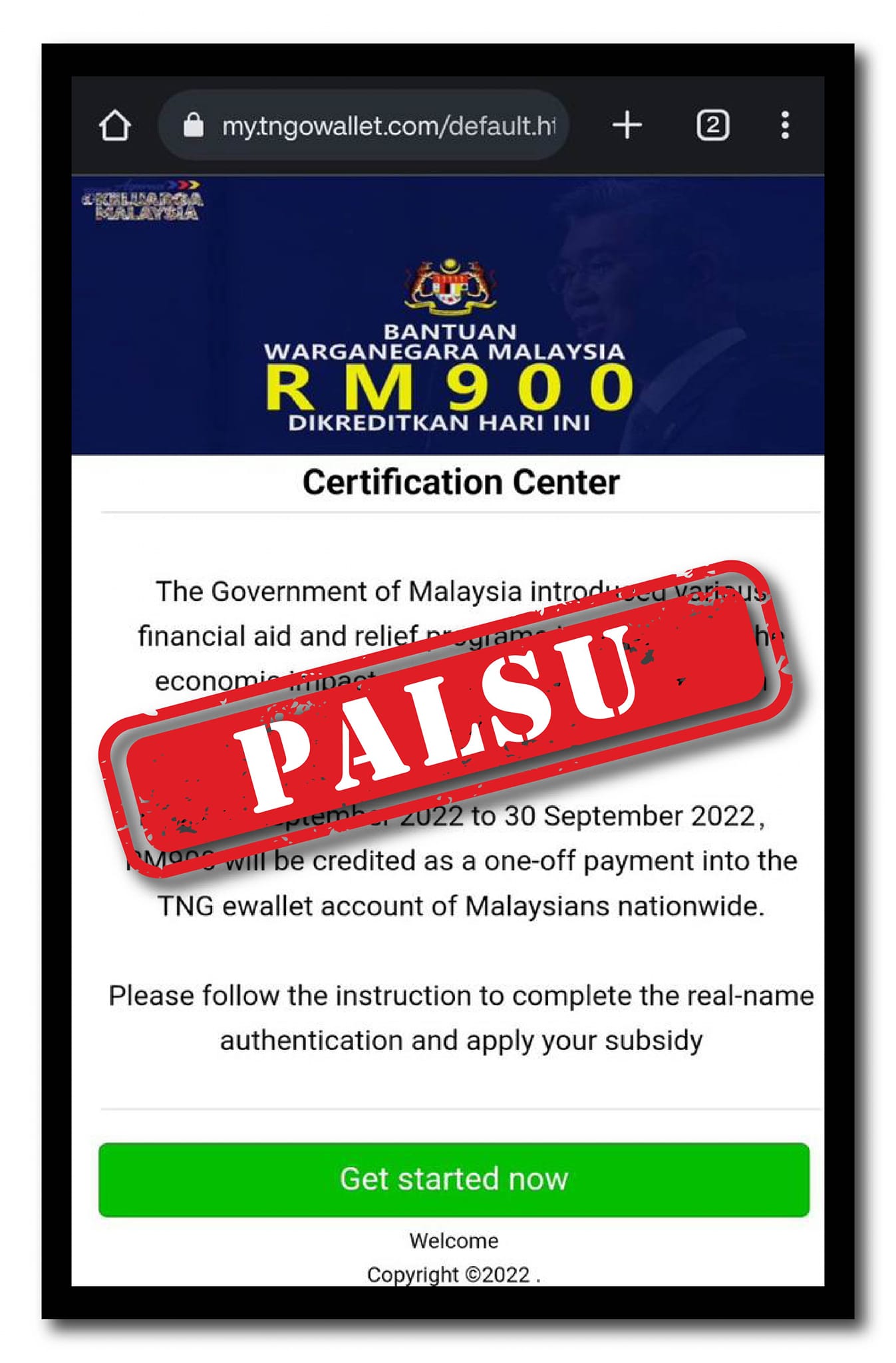 KKD gesa rakyat Malaysia berhati-hati, mesej penipuan bantuan RM900 melalui TnG eWallet ...