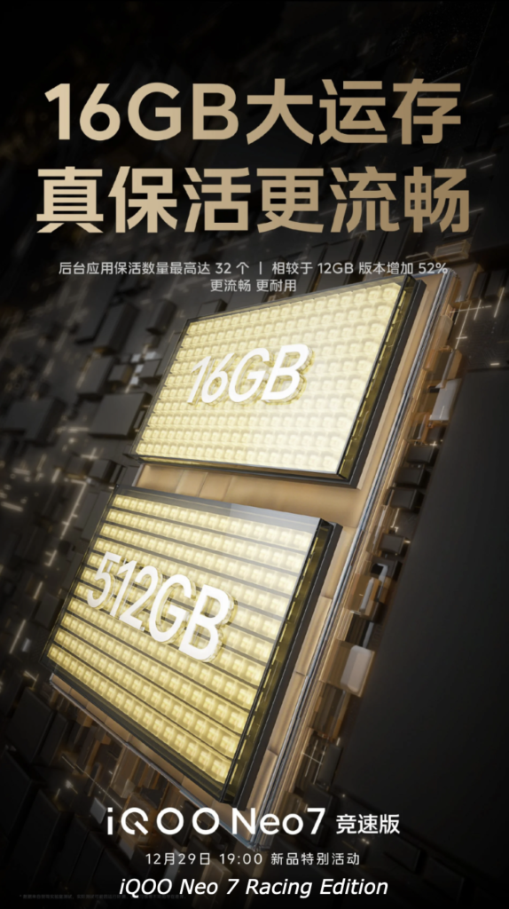 RAM, storan dan butiran kamera utama iQOO Neo 7 Racing Edition didedah ...