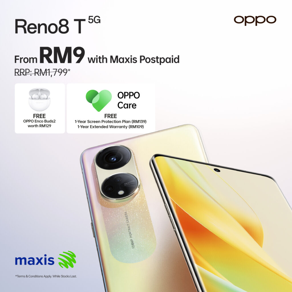 OPPO Reno8 T 5G kini boleh didapati melalui Celcom, Digi dan Maxis ...