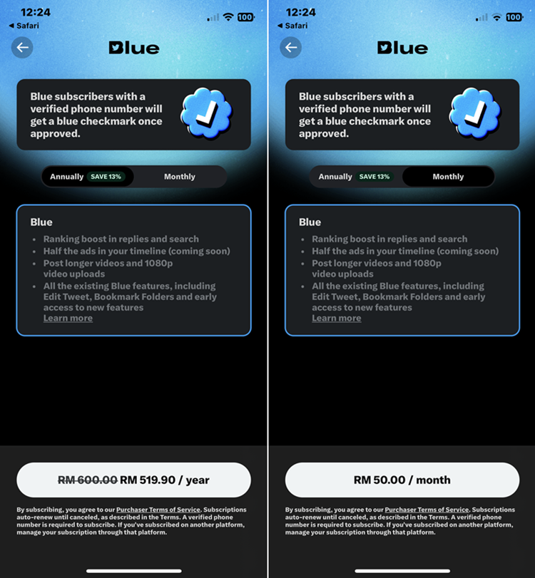Twitter Blue kini rasmi di Malaysia, langganan bermula RM30.75/bulan ...