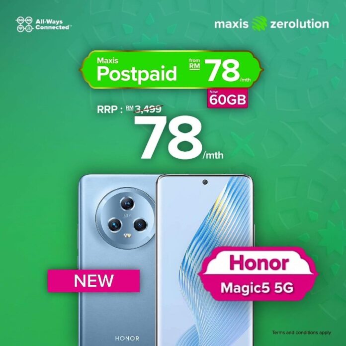 Pelan pascabayar Digi, Celcom dan Maxis untuk HONOR Magic5 serendah ...