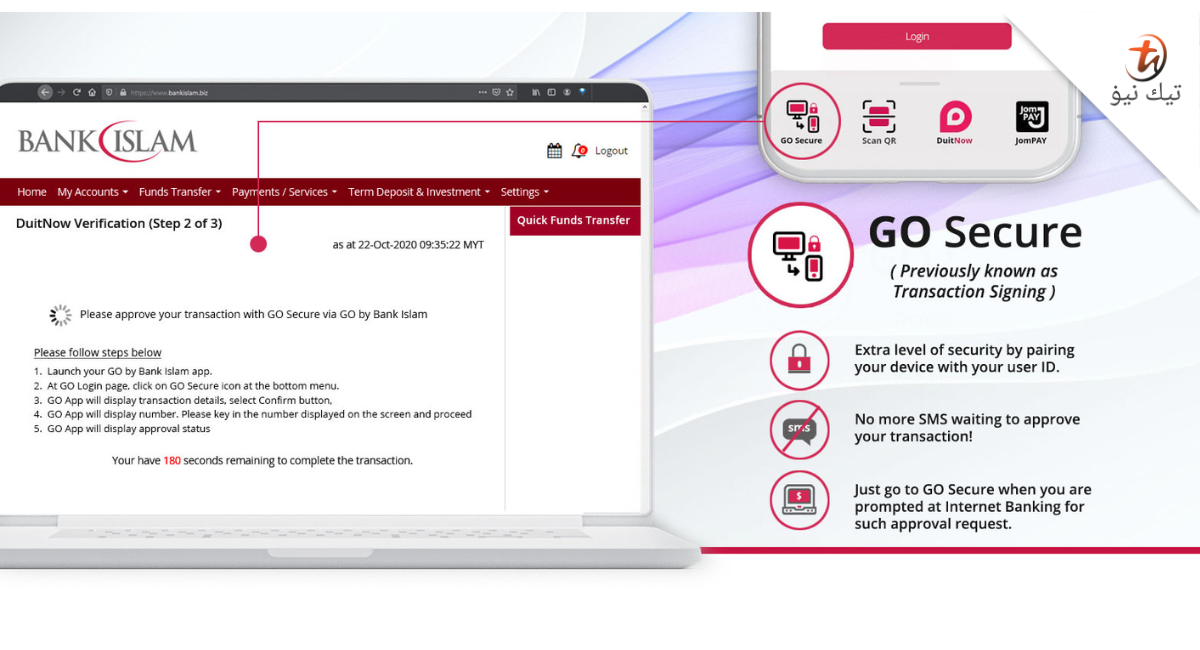 Pengesahan transaksi Bank Islam hanya melalui Go Secure, ciri 'Kill ...