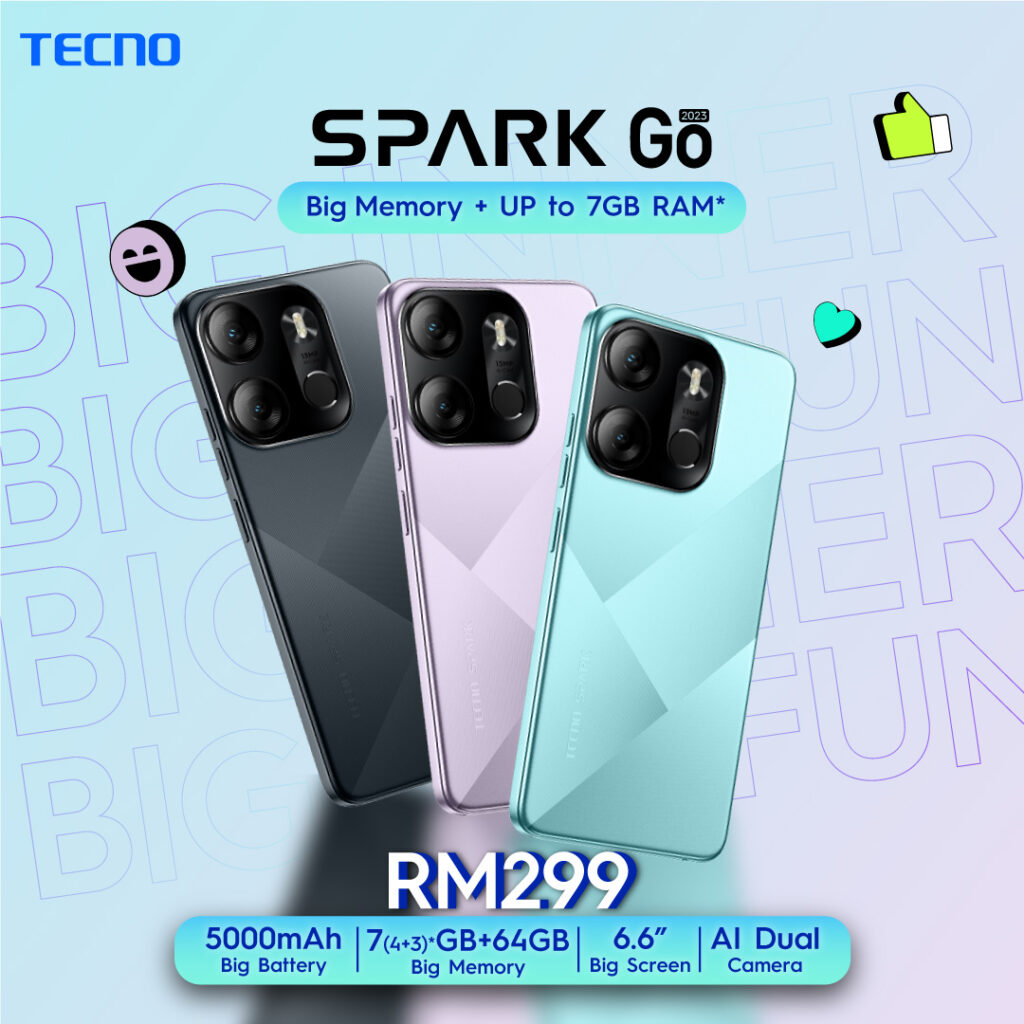 TECNO Spark Go 2023 dilancar di Malaysia: Helio A22, bateri 5,000mAh berharga RM299 - TechNave BM