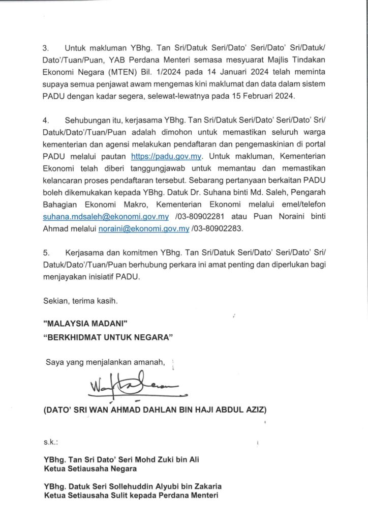 Penjawat awam wajib daftar dan kemas kini data PADU sebelum 15 Februari ini - TechNave BM