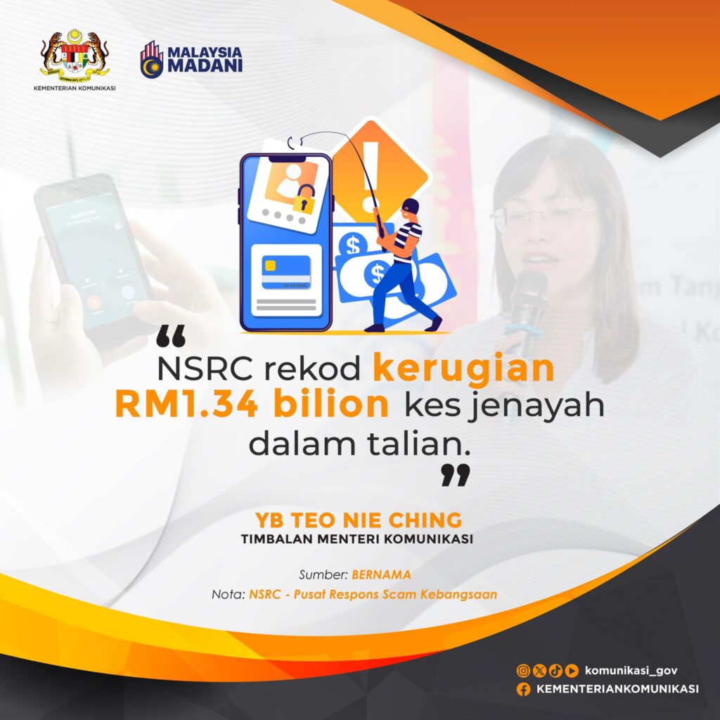 NSRC rekod kerugian RM1.34 bilion akibat penipuan dalam talian pada ...