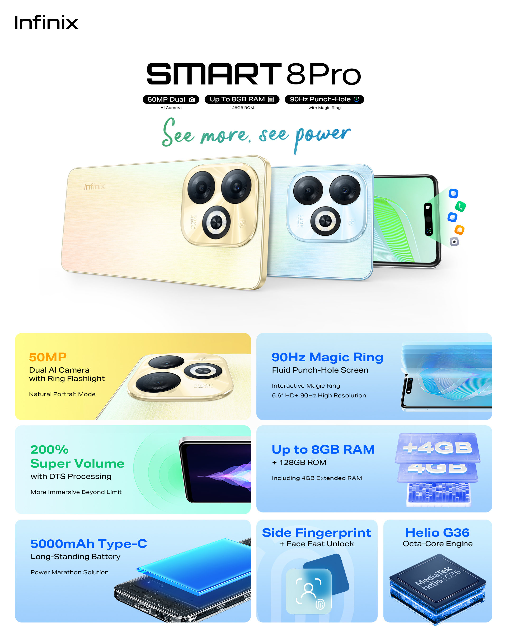Infinix SMART 8 Pro rasmi di Malaysia dengan Magic ring, kamera 50MP berharga RM399 - TechNave BM