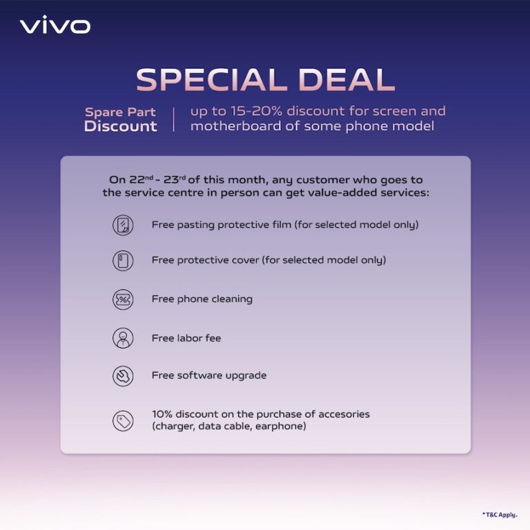 vivo Malaysia tawarkan servis percuma untuk alat ganti dan perkhidmatan ...