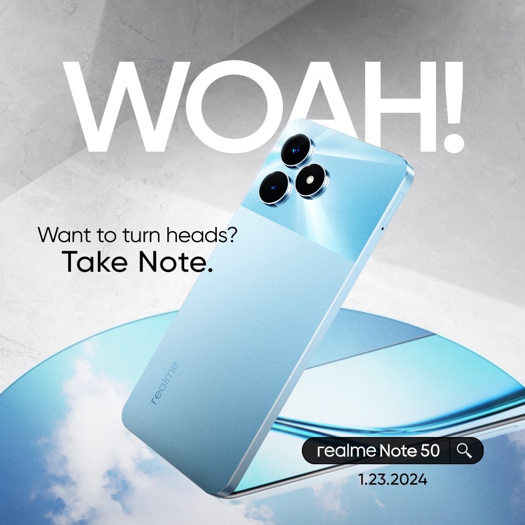 realme Note 50 akan dilancar pada 23 Januari 2024, telefon realme ...