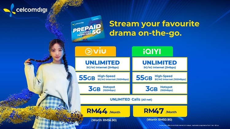 CelcomDigi lancarkan pelan prabayar 5G baharu, internet tanpa had ...