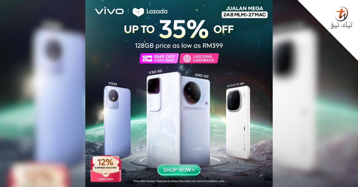 vivo Malaysia anjurkan promosi khas di Lazada, tawarkan diskaun sehingga 35% untuk pelbagai ...