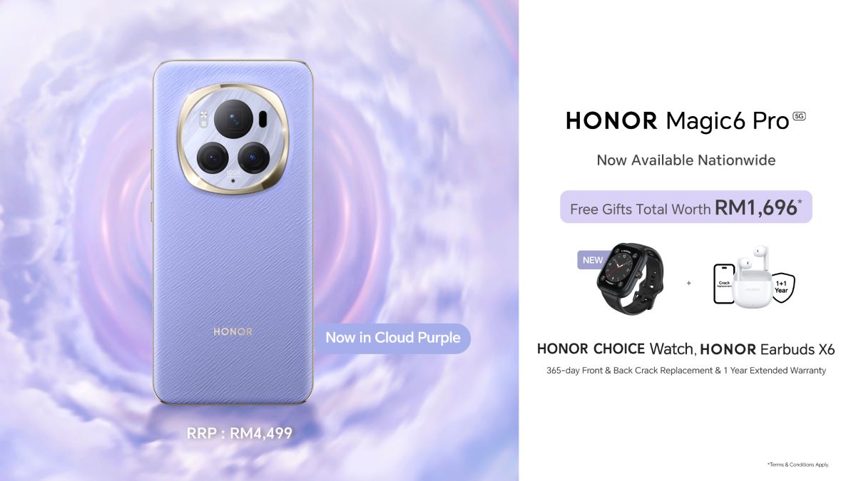 HONOR Magic6 Pro Cloud Purple kini dijual di seluruh Malaysia pada harga RM4,499 - TechNave BM