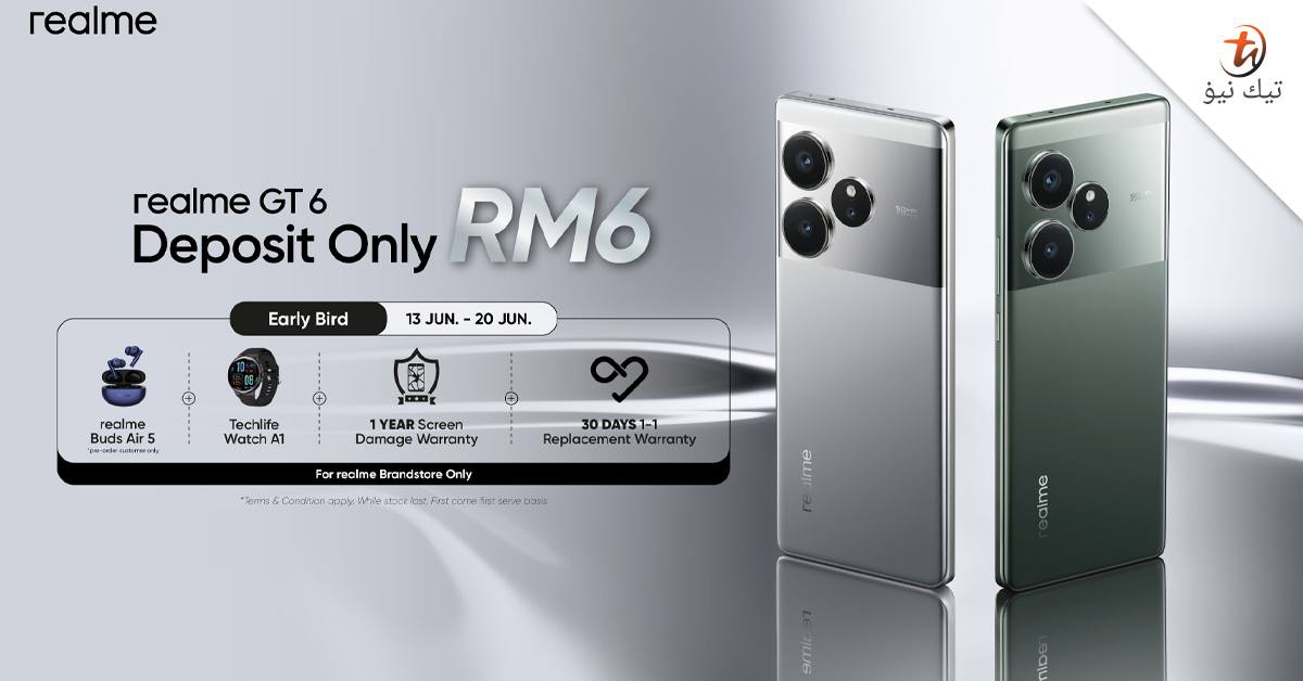 realme GT 6 kini tersedia untuk ditempah, deposit RM6 untuk dapatkan ...
