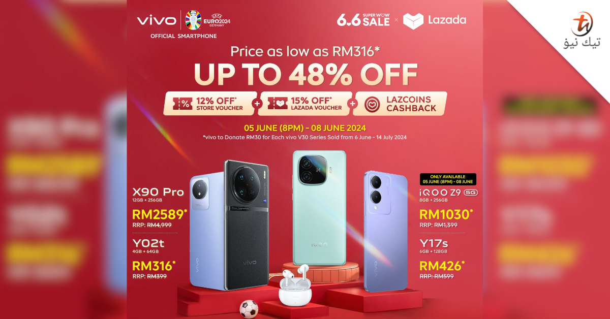 vivo Malaysia anjurkan promosi 6.6 di Shopee dan Lazada, telefon serendah RM316 sahaja - TechNave BM