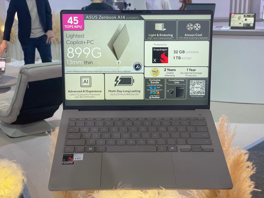 ASUS Zenbook A14 dilancar di Malaysia: Komputer riba Copilot+ ternipis ...