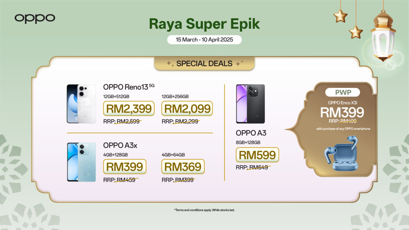 OPPO Malaysia anjurkan promosi Raya Super Epik, pelbagai gajet murah bermula RM349 - TechNave BM