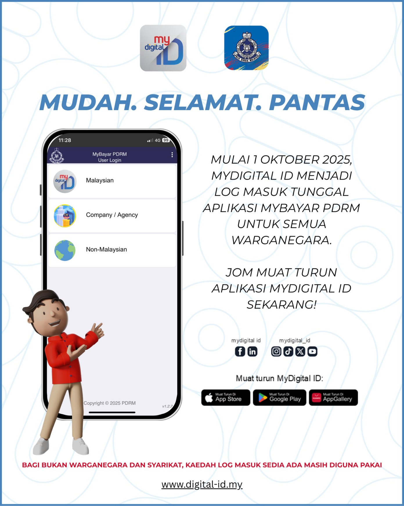 MyDigital ID jadi kaedah log masuk tunggal untuk aplikasi MyBayar PDRM ...